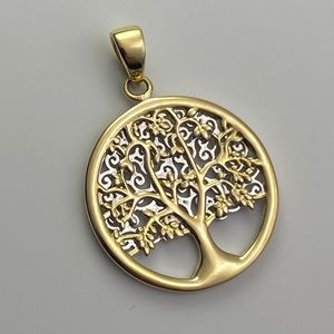 Jewelry | Solid 14k Gold Two Tone Family Tree Pendant | Poshmark